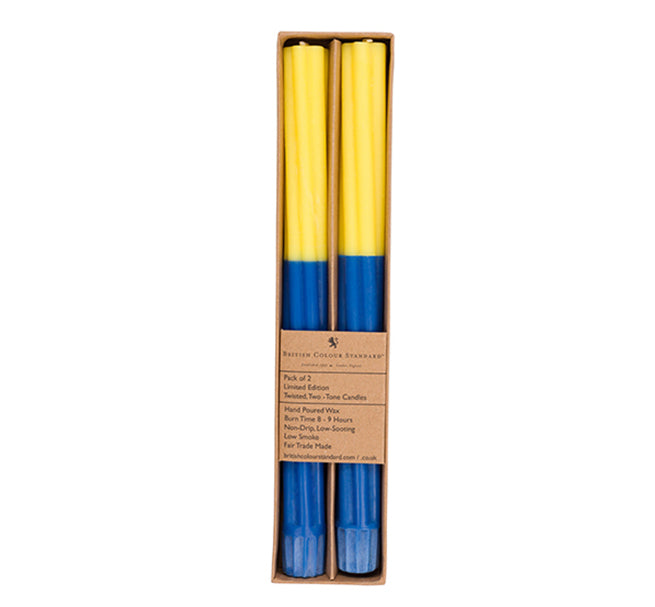 BRITISH COLOUR STANDARD Twist - Sulphur & Royal Blue Eco Dinner Candle