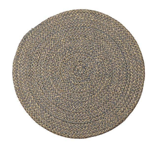 BRITISH COLOUR STANDARD - 27 cm D Jute Placemats in Gull Grey/Natural,